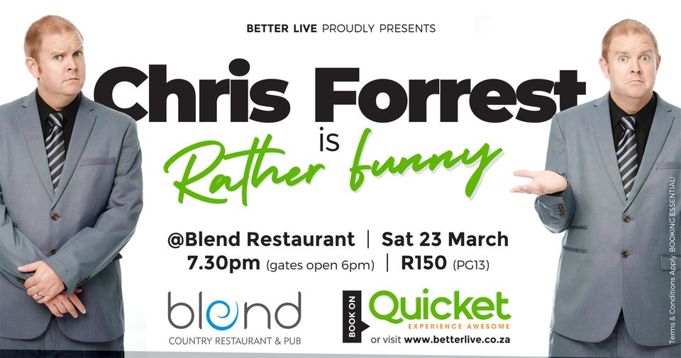 Chris Forrest - Rather Funny In Knysna Event Knysna Garden Route