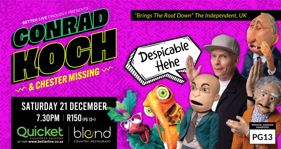 CONRAD KOCH & Chester Missing in Knysna Event Knysna Garden Route